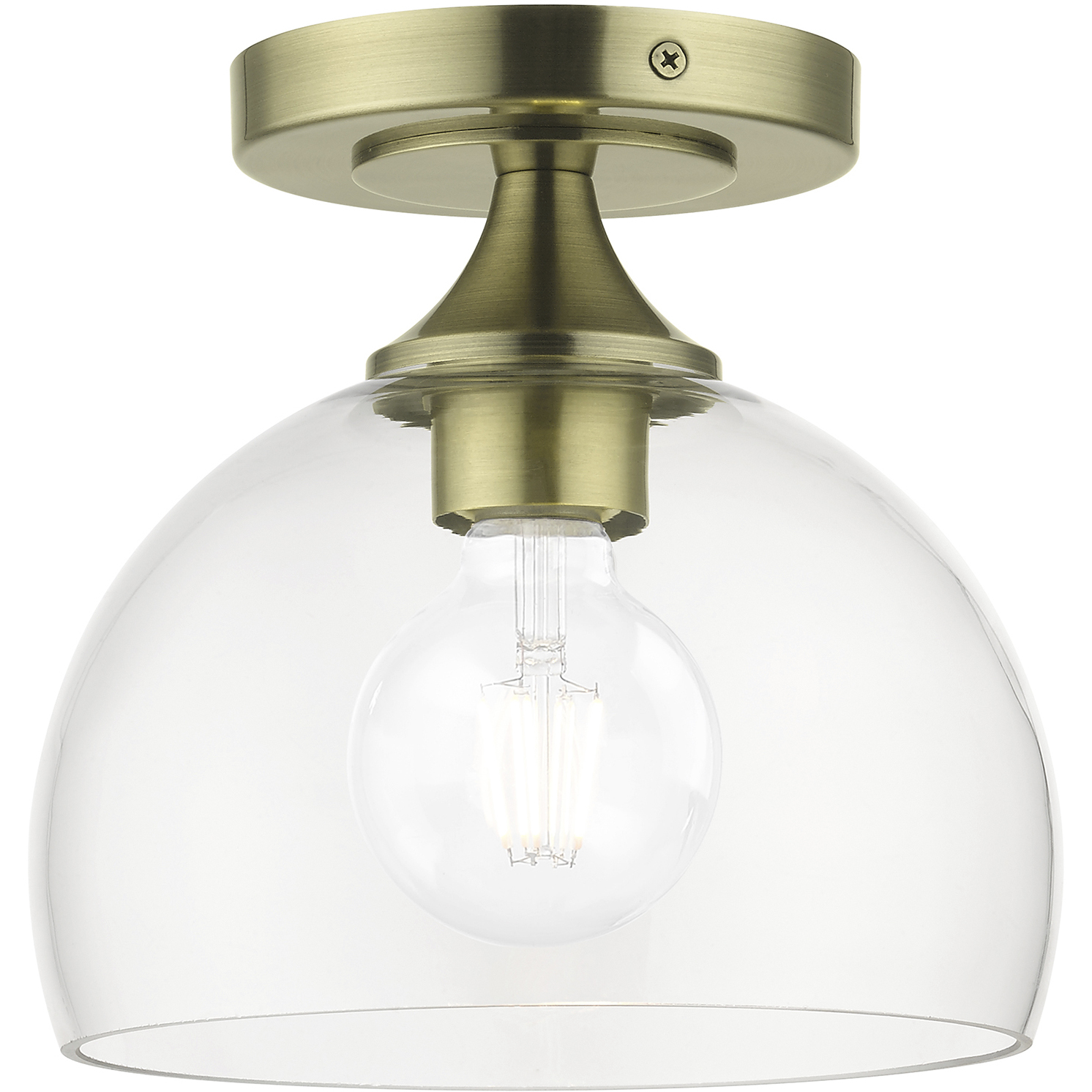 Livex Lighting 53640-01 Glendon 1 Light 8.25 inch Antique Brass Semi ...