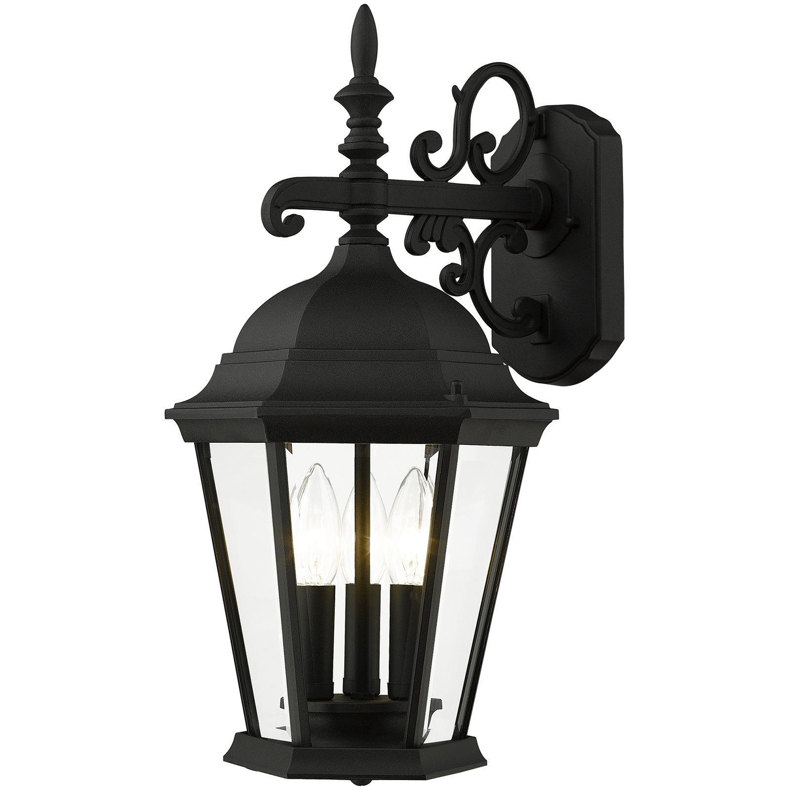 Livex 7560-14 Hamilton 3 Light 19 inch Textured Black Outdoor Wall Lantern