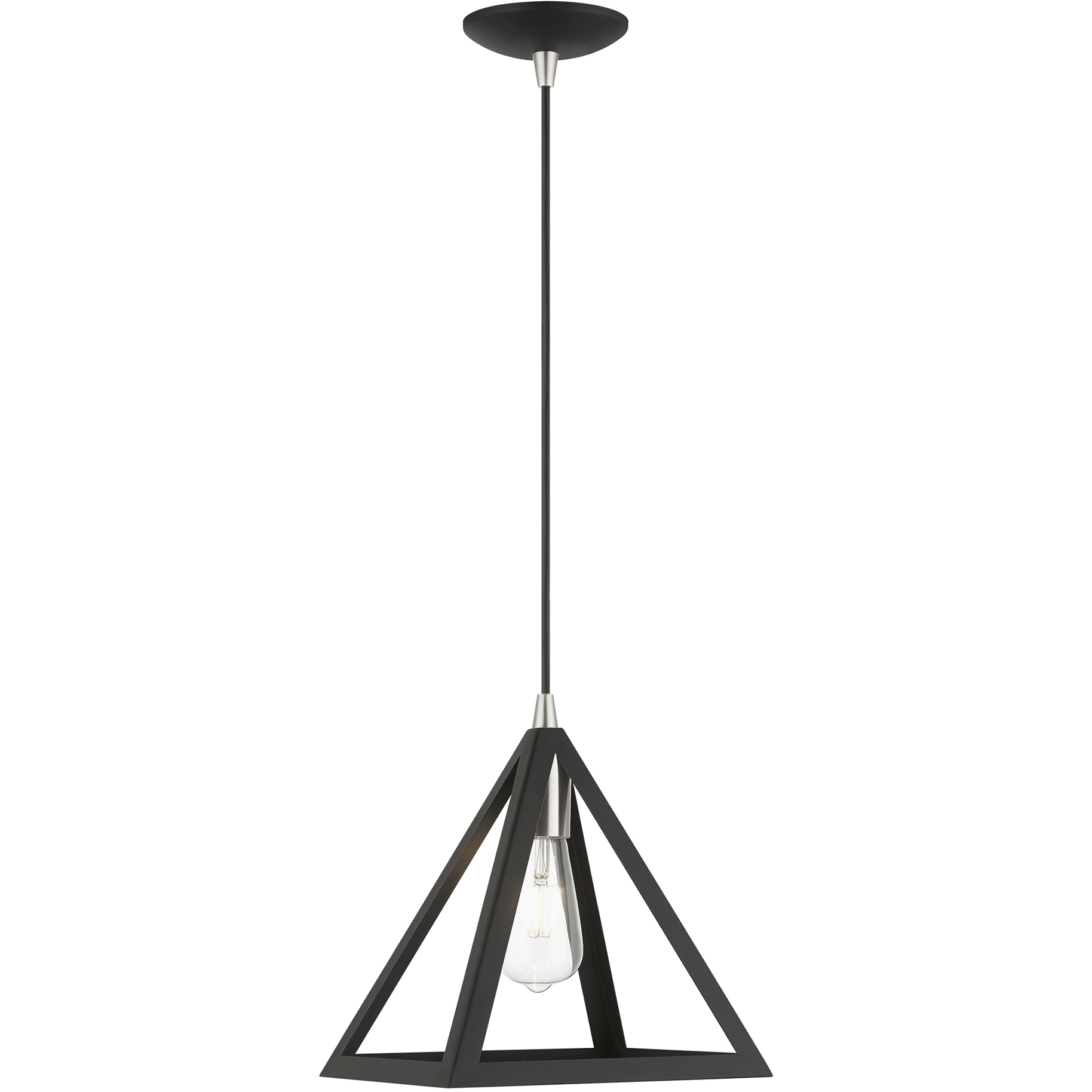Livex Lighting 41329-04 Pinnacle 1 Light 10 inch Black with Brushed ...