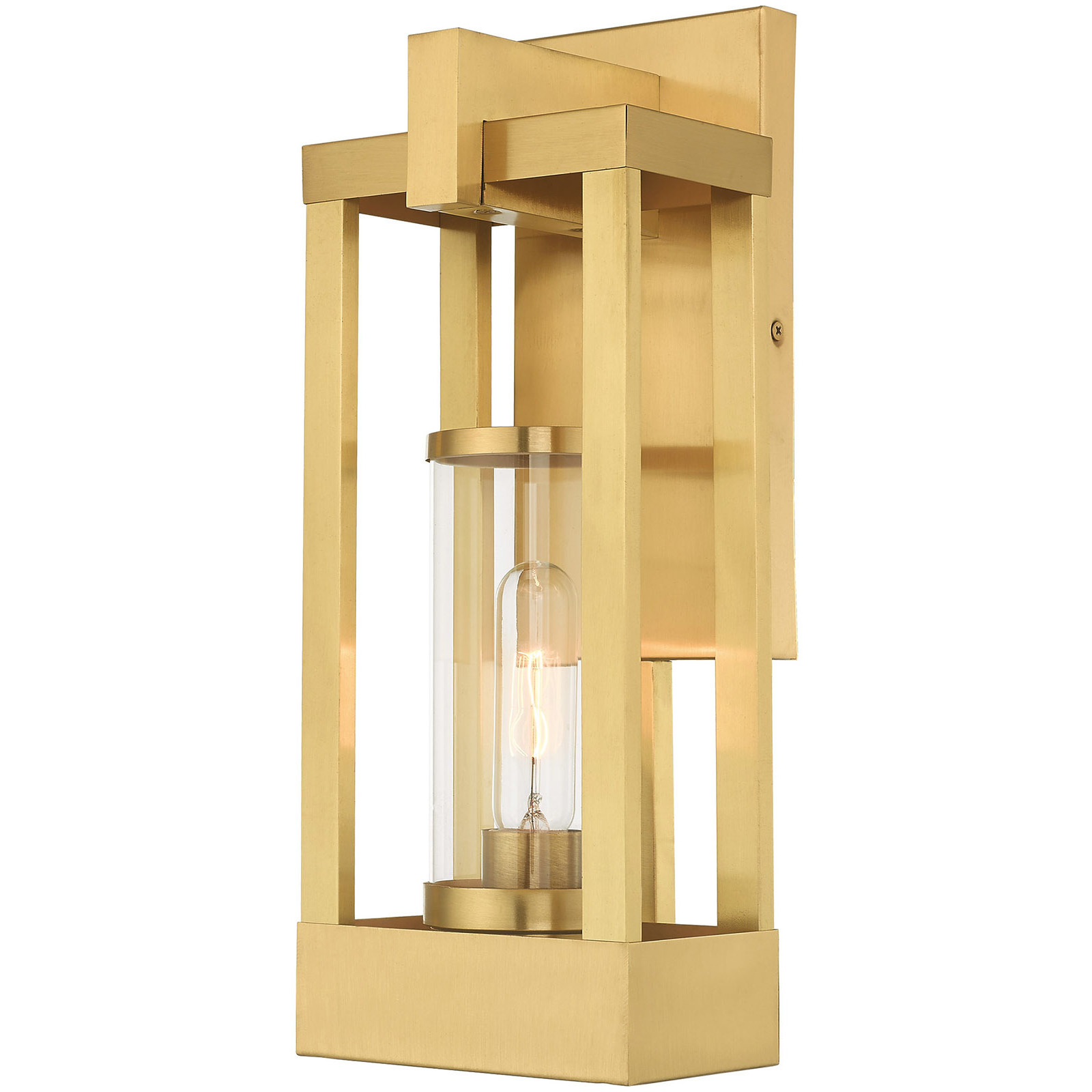 Livex 20992-12 Delancey 1 Light 16 inch Satin Brass Outdoor Wall Lantern