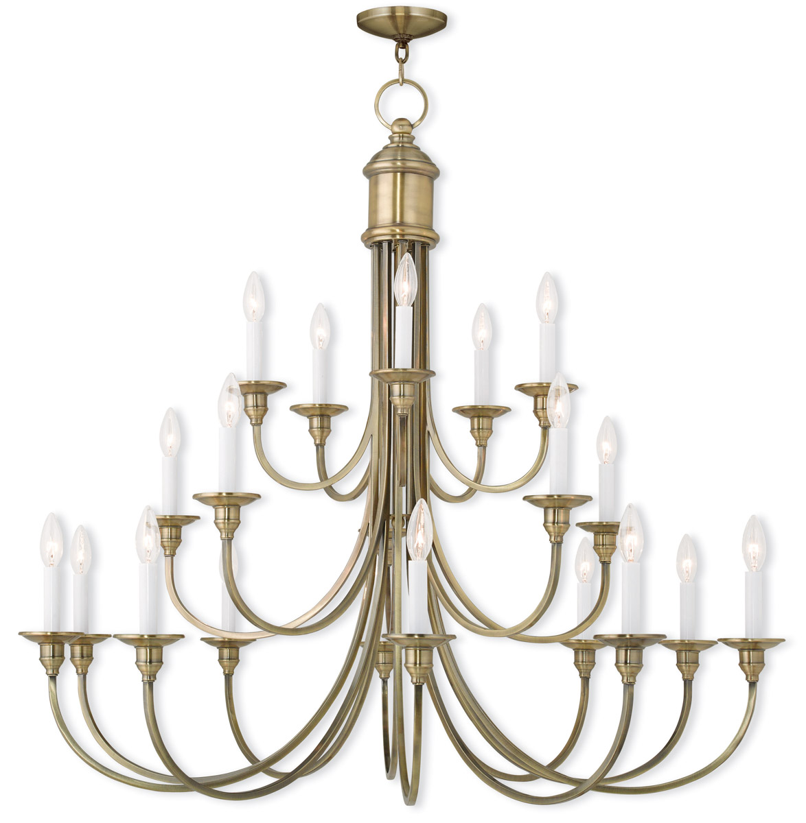 Livex Lighting 5140-01 Cranford 20 Light 42 inch Antique Brass Foyer ...