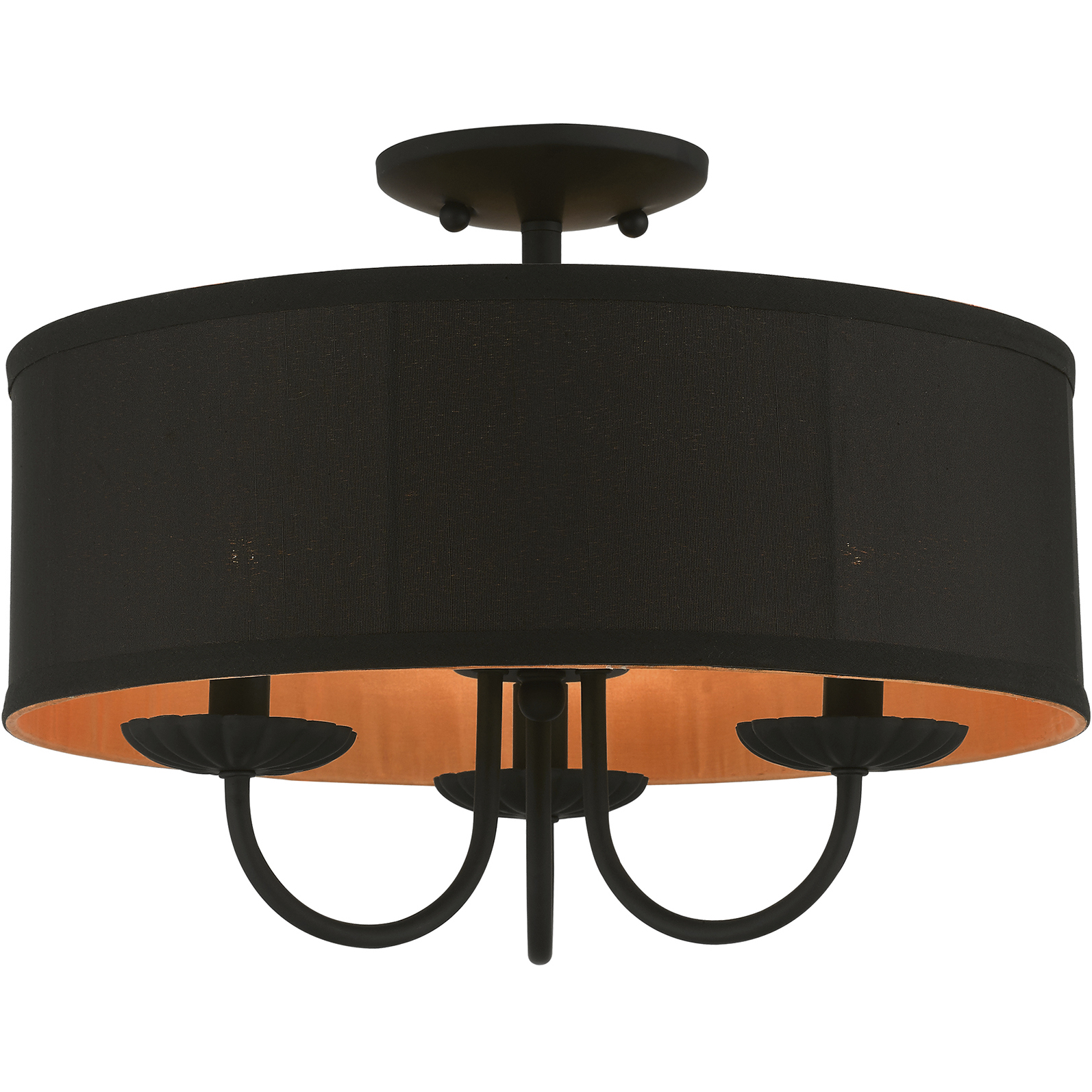 Livex Lighting 45129-04 Winchester 3 Light 16 inch Black Semi-Flush ...