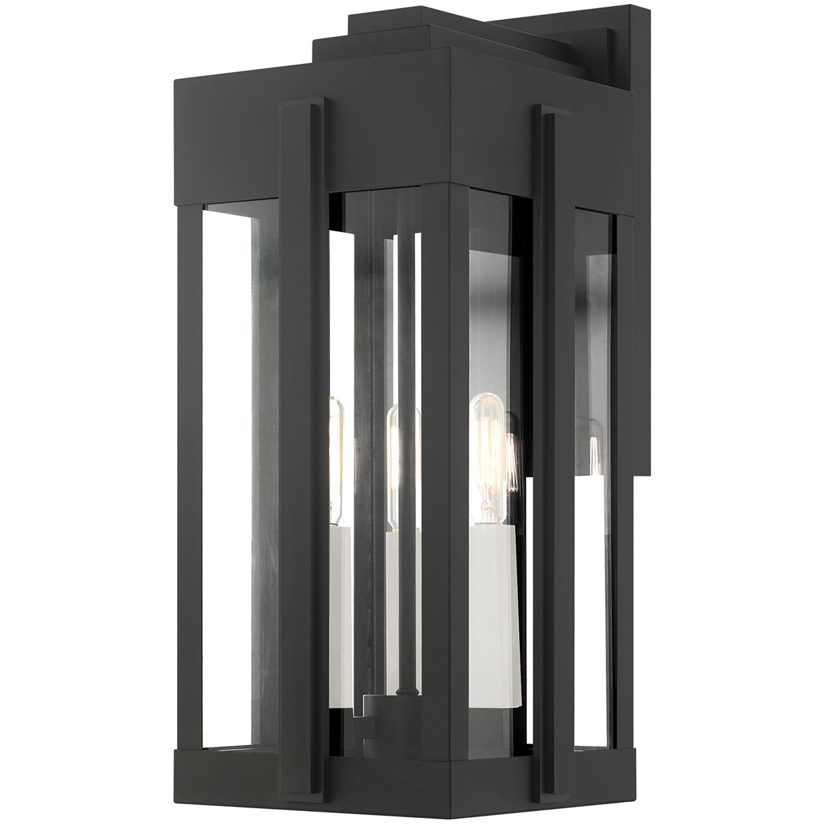 Livex 27714-04 Lexington 3 Light 18 inch Black Outdoor Wall Lantern